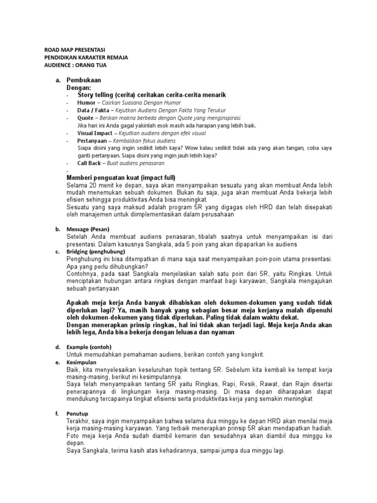 Road Map Presentasi | PDF