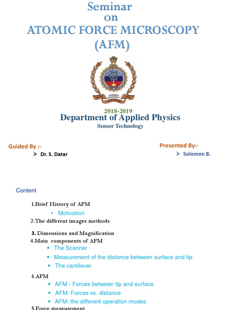AFM | PDF | Atomic Force Microscopy | Microscope