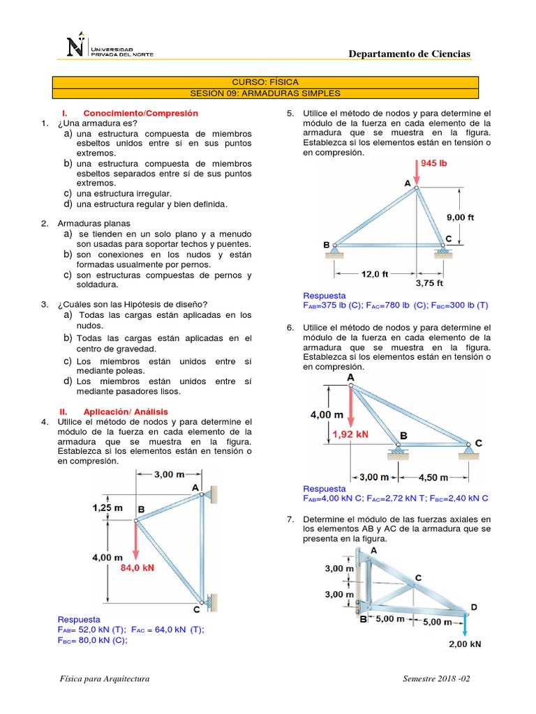 Fa s09 HT Armaduras Simples | PDF | Masa | Mecanica clasica