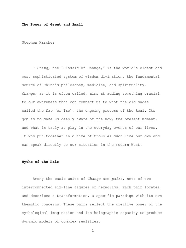 I Ching Insights by Stephen Karcher | PDF | Yin And Yang | Carl Jung