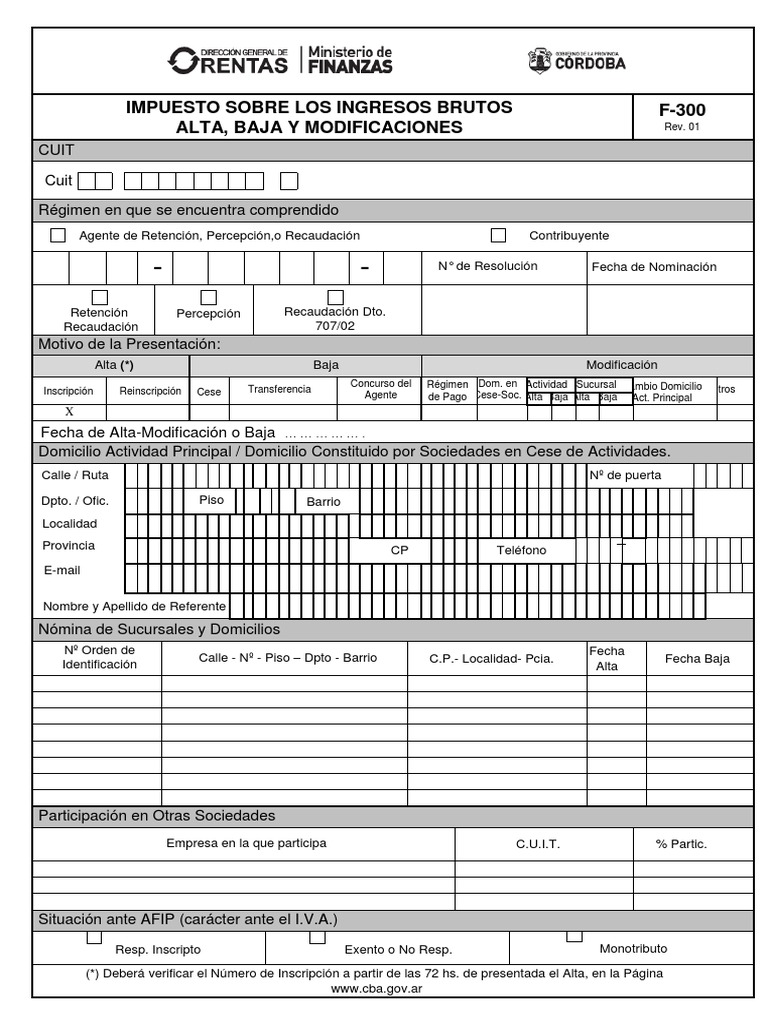 Formulario F 300 Rentas | PDF | Economias | Gobierno