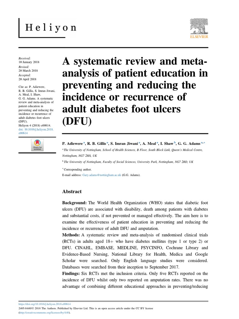 DOI10.1016_j.heliyon.2018.e00614 - Copy | Meta Analysis | Systematic Review