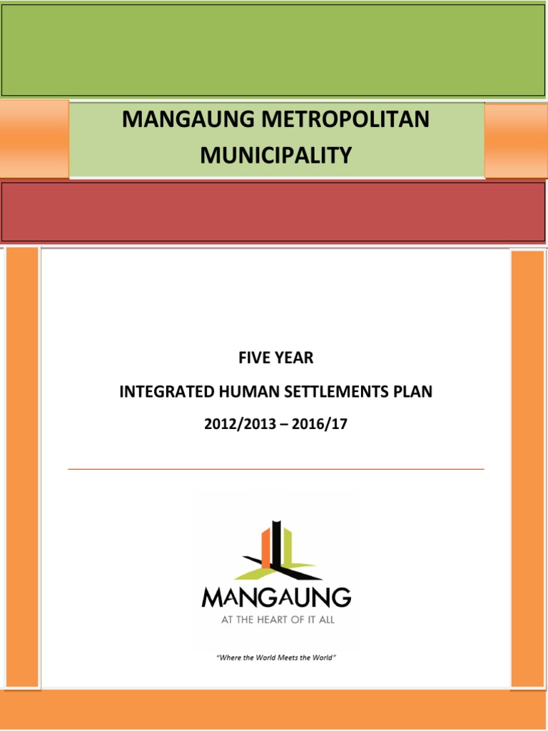 Mangaung Human Settlements Plan | PDF | Sustainability | Public Transport