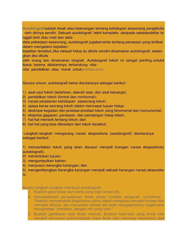 Contoh Autobiografi | PDF