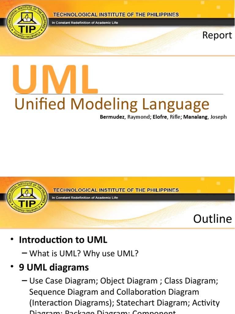 Unified Modeling Language: Bermudez, Raymond Elofre, Rifle Manalang, Joseph | PDF | Unified ...