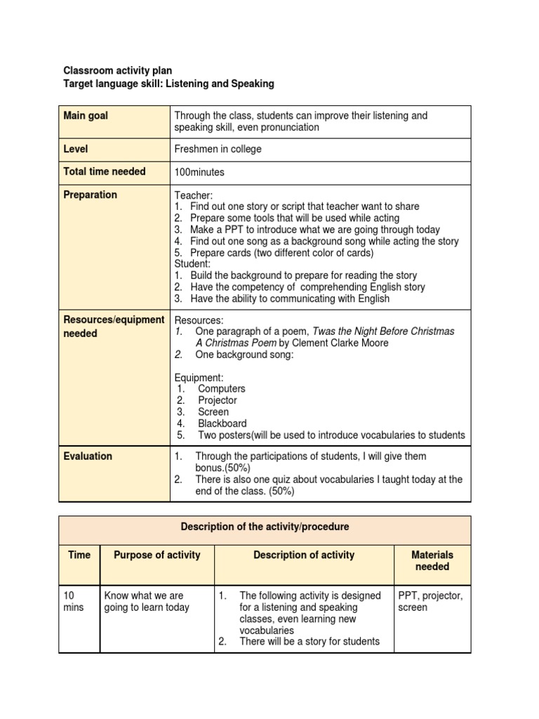 b10541059 Activity Design Template | Download Free PDF | Vocabulary ...