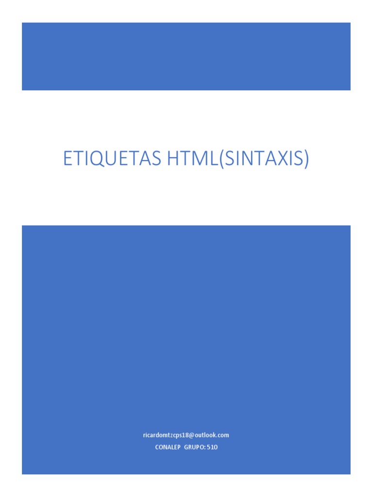 Sintaxis de Las Etiquetas XHTML | PDF | HTML | Servidor web