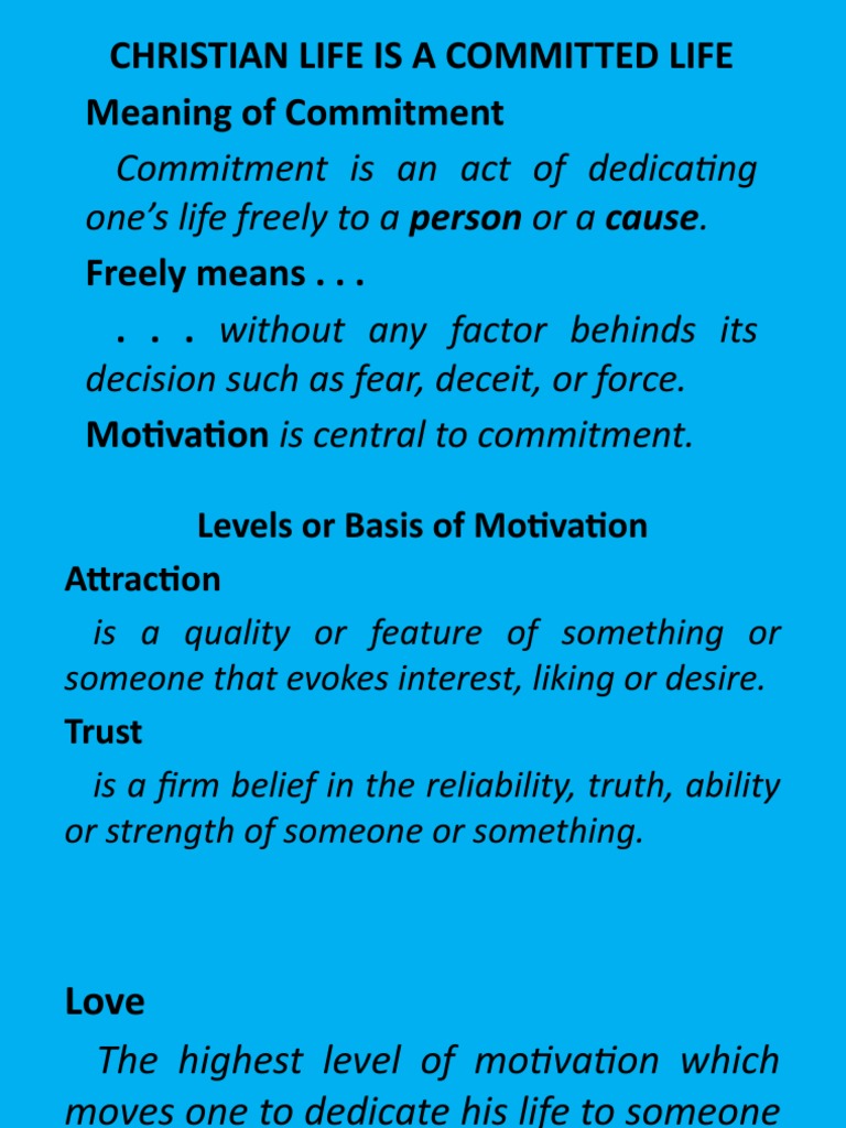 Meaning of Commitment (First Topic) | PDF