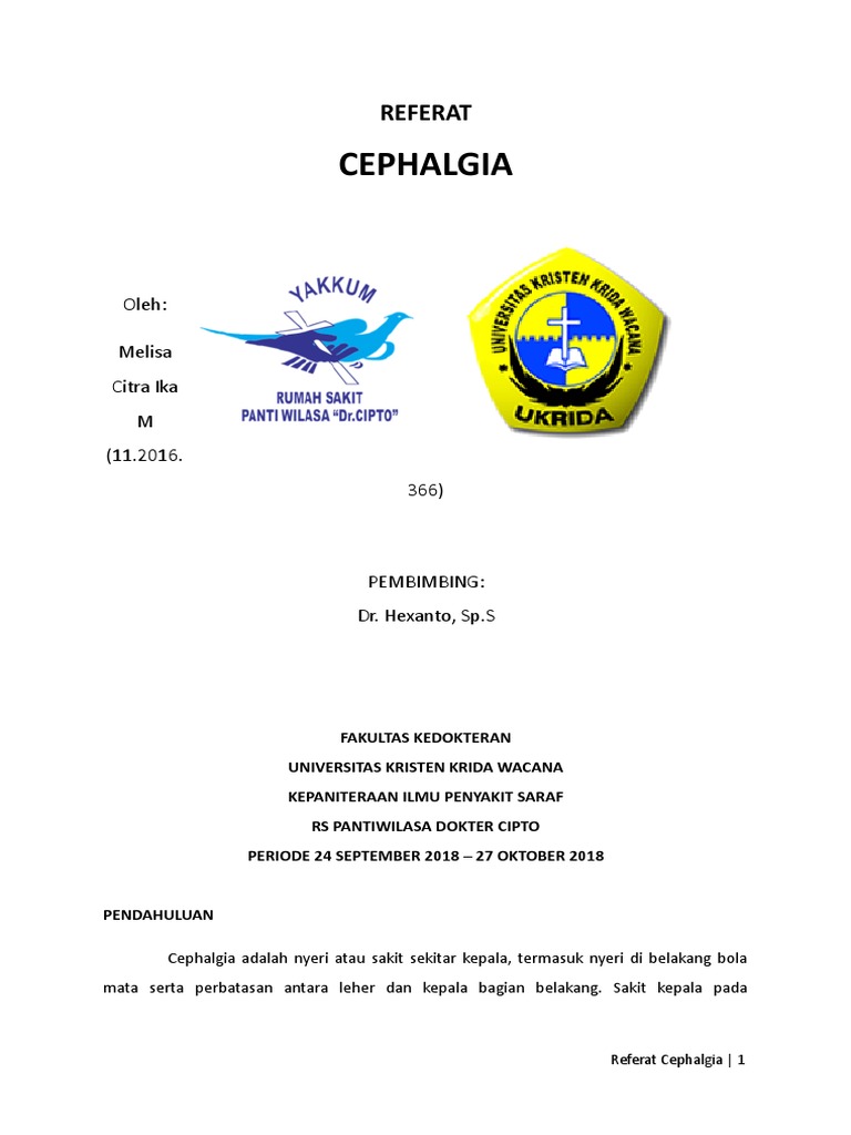 Referat Cephalgia | PDF