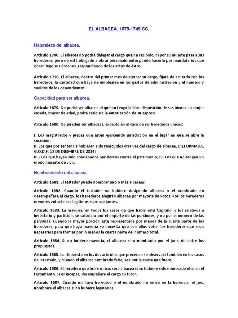 Clase 7 El Albacea | PDF | Herencia | Voluntad y testamento