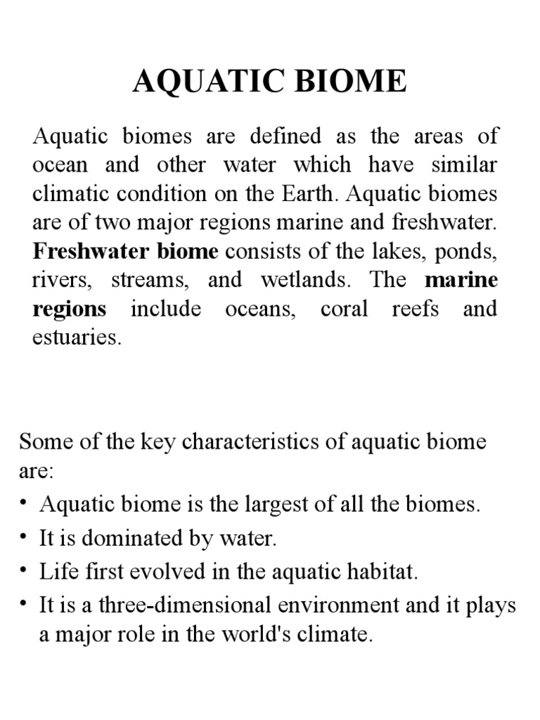 Aquatic Biomes | PDF | Oceans | Fresh Water