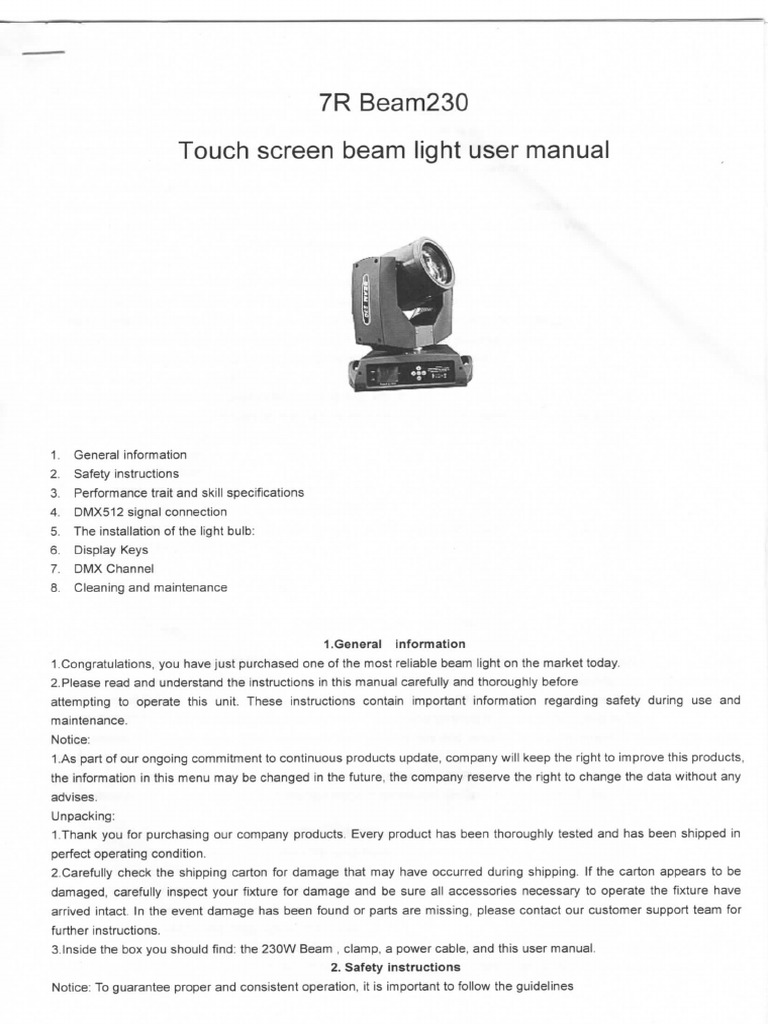Beam 230 | PDF