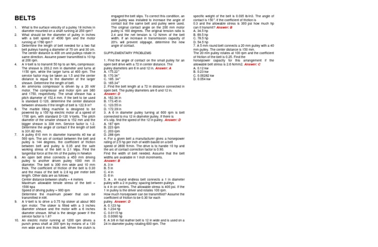 Belts | PDF | Belt (Mechanical) | Manufactured Goods