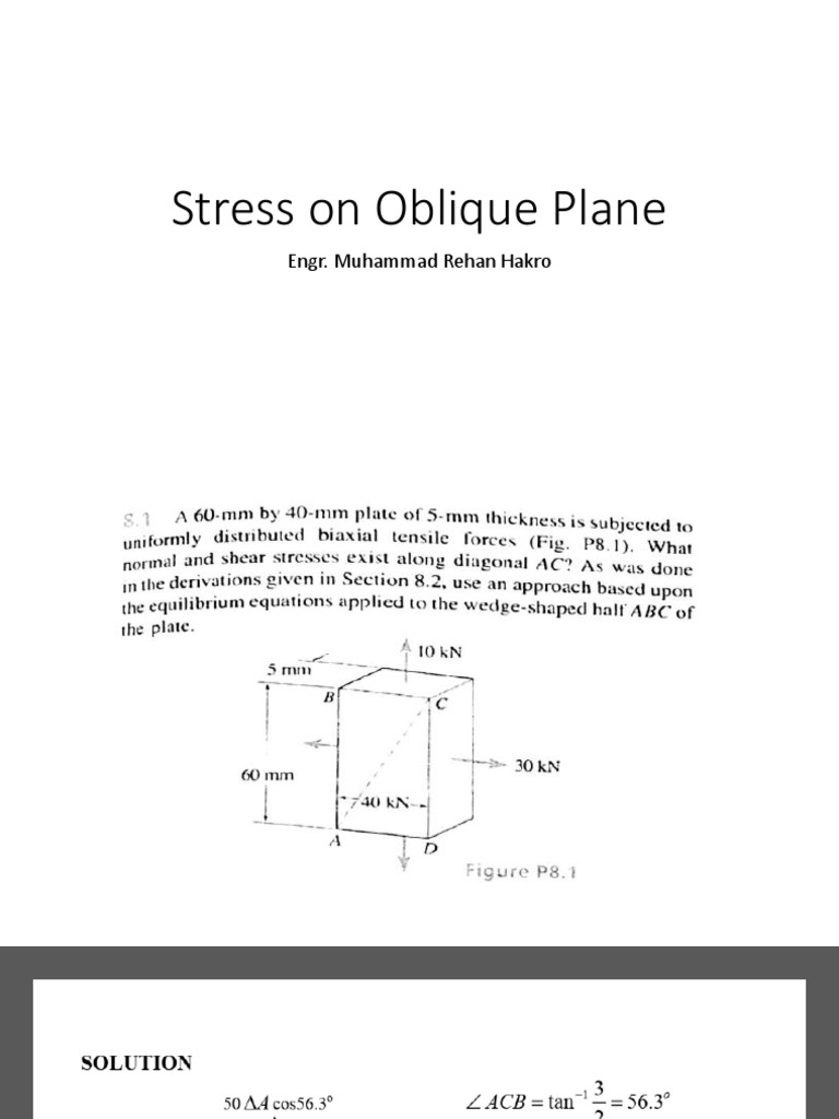 Stress On Oblique Plane | PDF