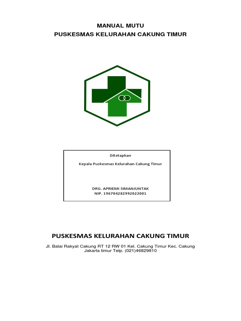 Cover Manual Mutu | PDF