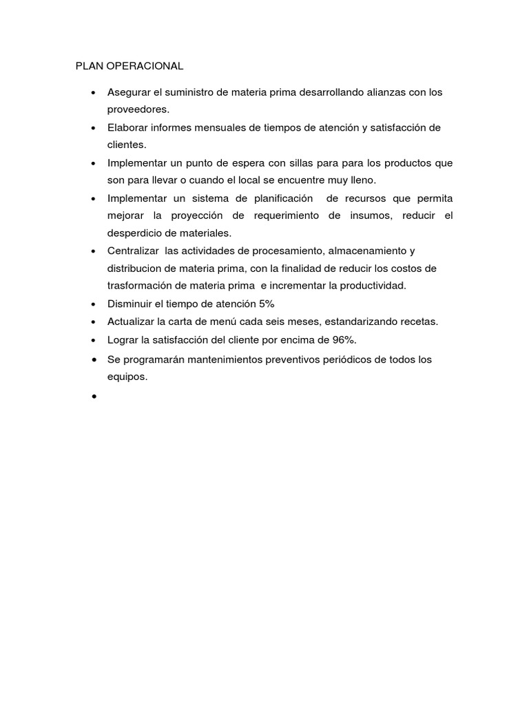 Plan Operacional | PDF