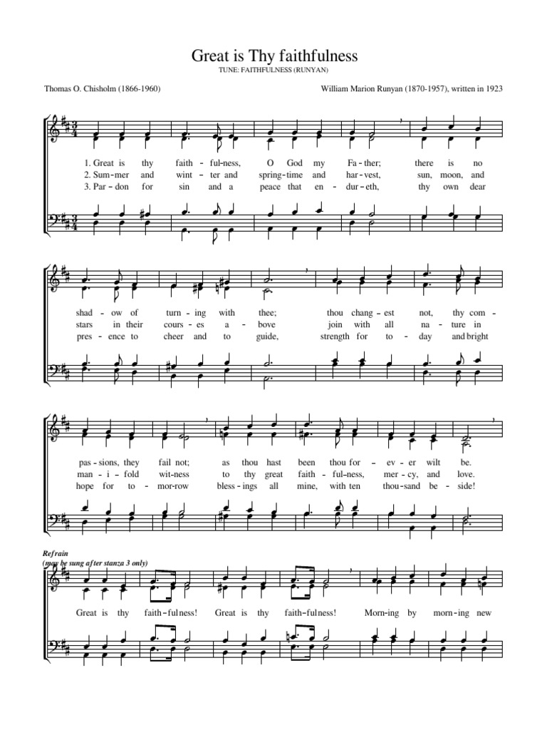 Great is Thy Faithfulness Hymn | PDF | Hymns | Christian Hymns