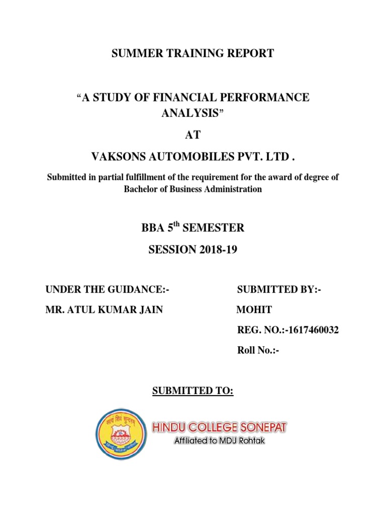 Final Summer Training Report Mohit Pal | PDF | Debt | Equity (Finance)