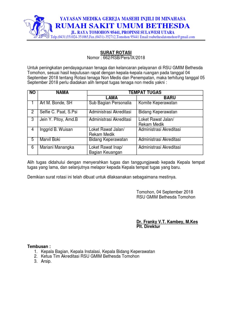 Surat Rotasi | PDF