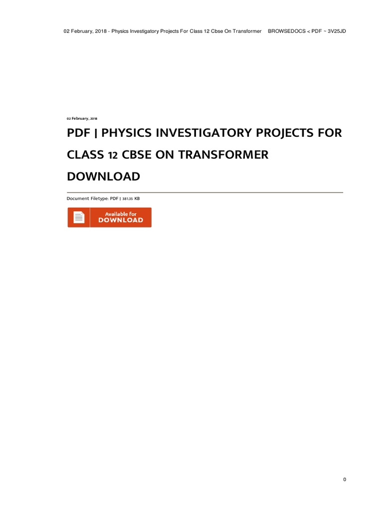 Dokumen - Tips PDF Physics Investigatory Projects For Class 12 Cbse On ...