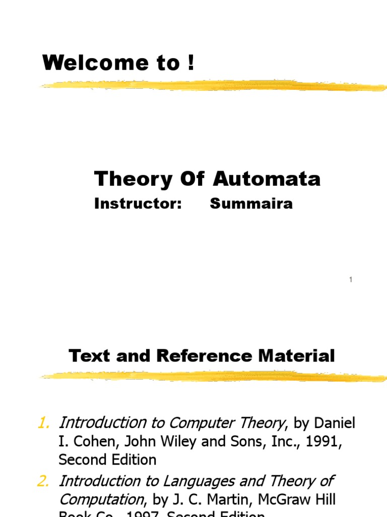 Welcome To !: Theory of Automata | Download Free PDF | Automata Theory | String (Computer Science)