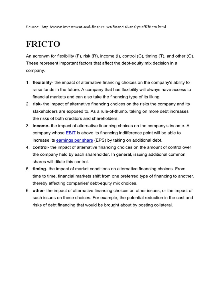 FRICTO Analysis | PDF