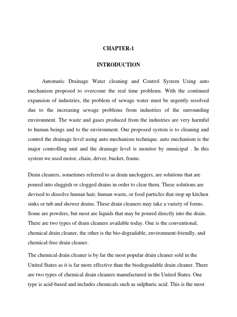 Automatic Drainage Cleaning System | Download Free PDF | Water | Nature