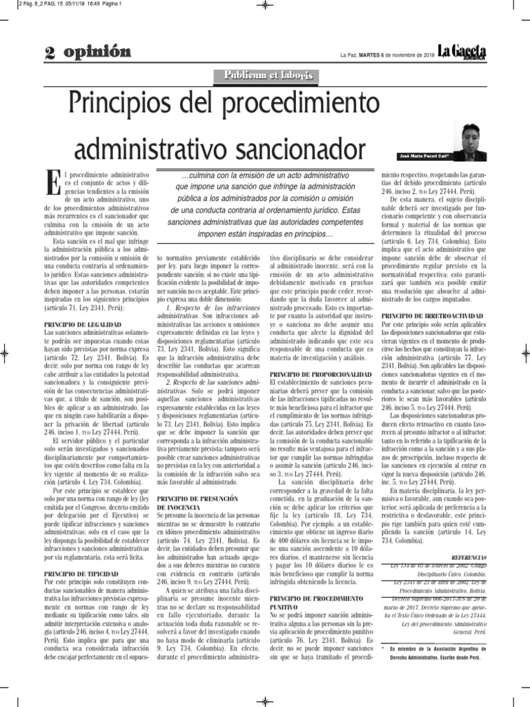 Principios Del Procedimiento Administrativo Sancionador - Autor José María Pacori Cari | PDF ...