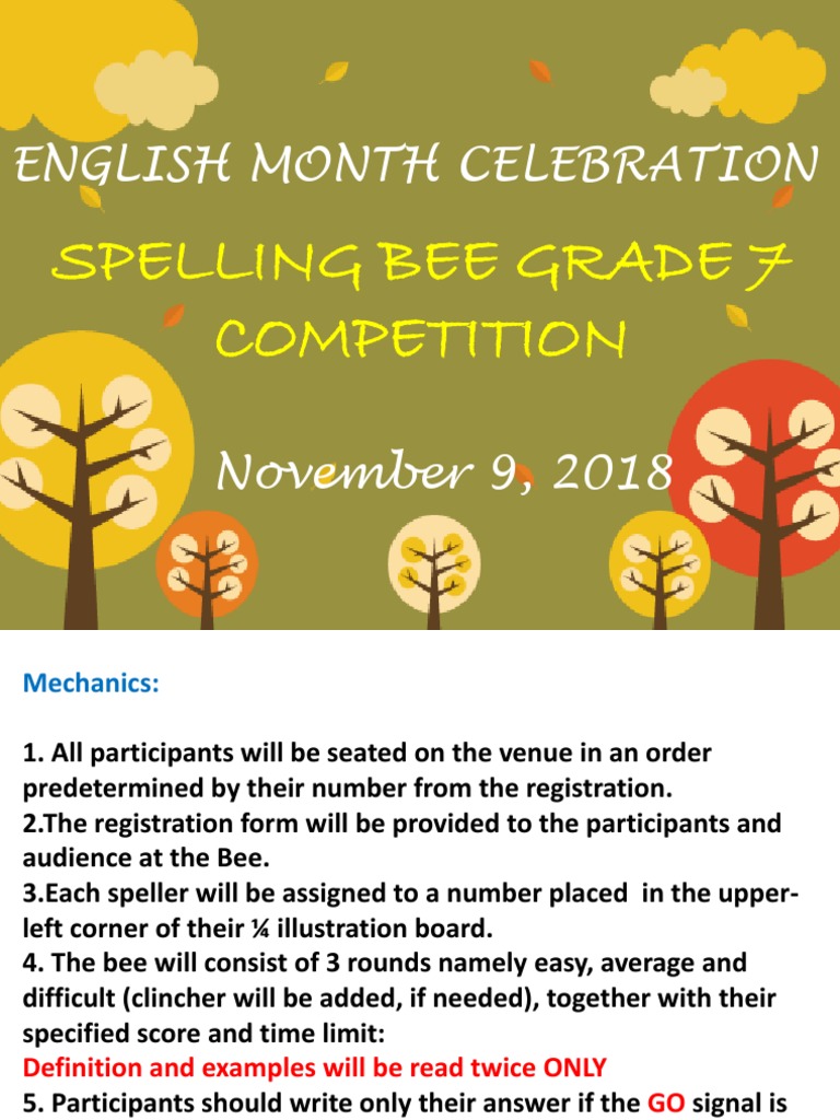 Spelling Bee Grade 7 | PDF | Noun