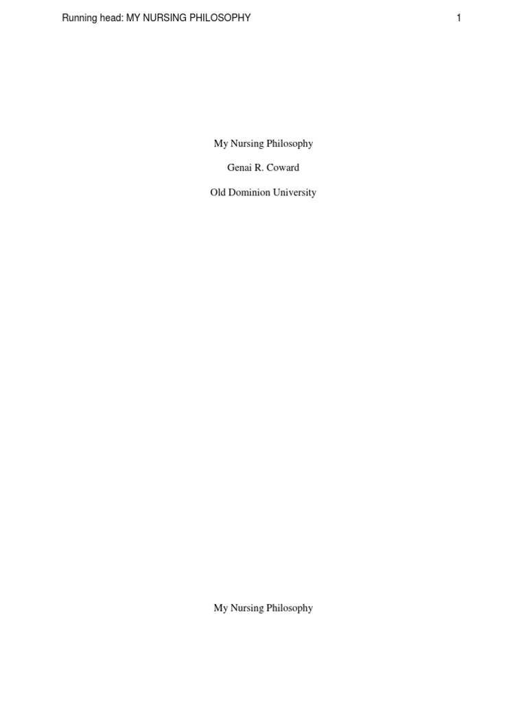 My Nursing Philosophy Paper 1 | PDF | Autonomy | Nursing