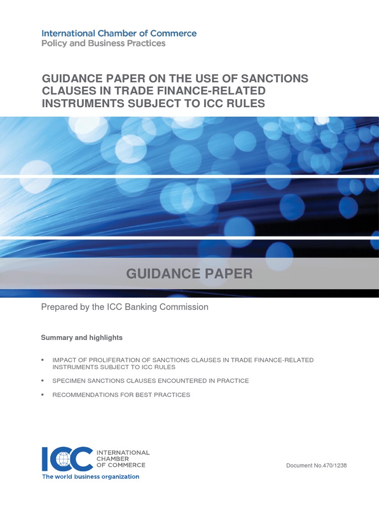 1238 Guidance Paper On The Use of Sanctions Clauses in Trade Finance ...