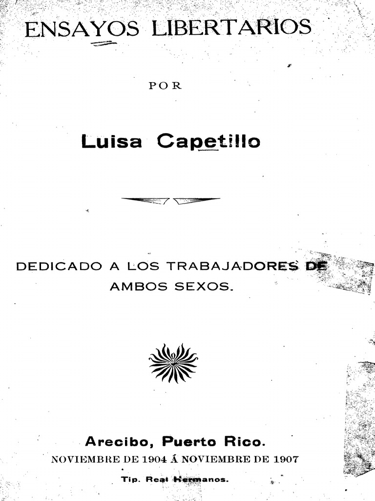 Capetillo, Luisa - Ensayos Libertarios - Arecibo, Puerto Rico ...