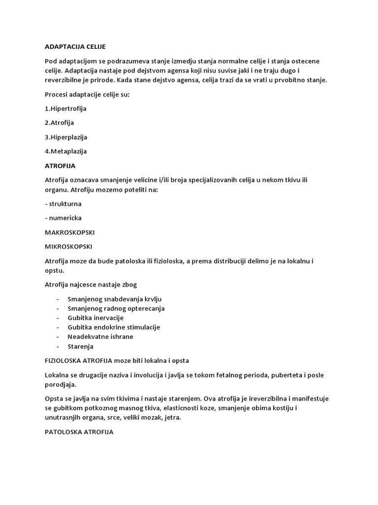 PATOLOGIJA Atrofija | PDF