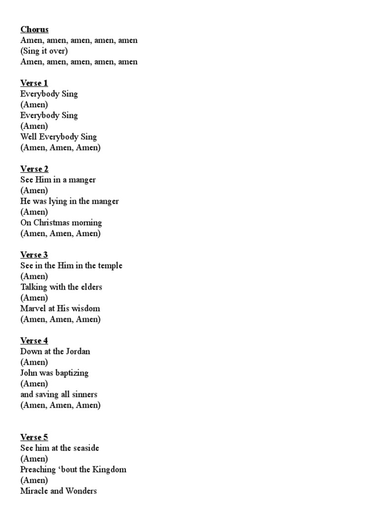 Amen Lyrics | PDF | Systematic Theology | Christian Behaviour And ...