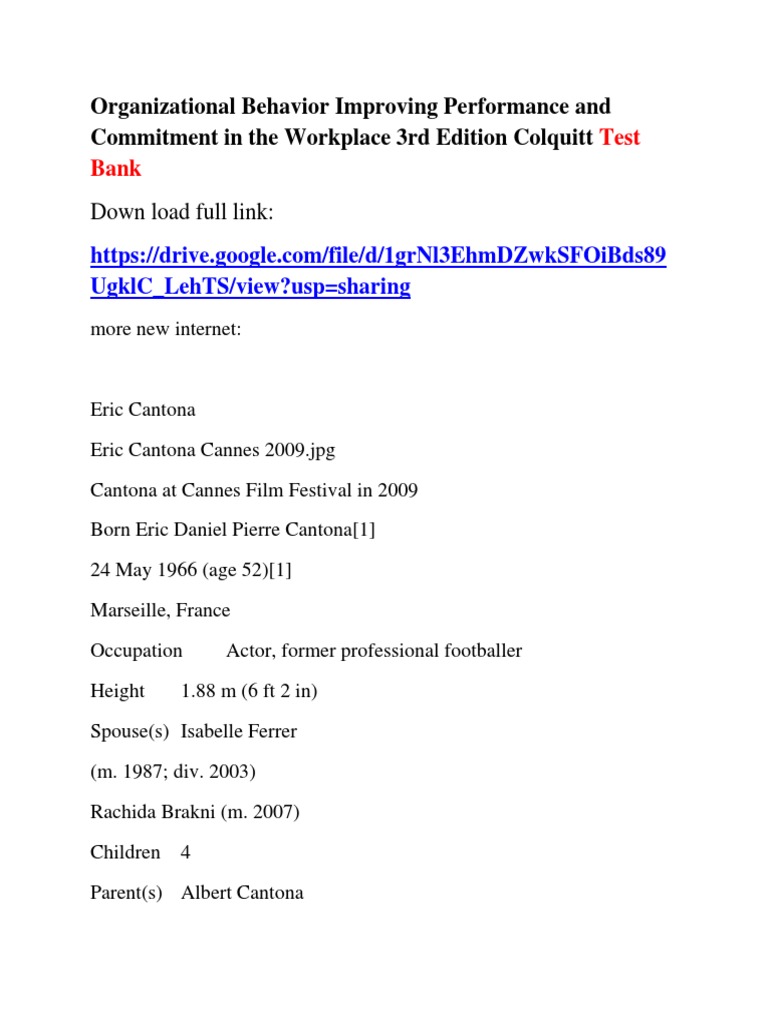 Organizational Behavior Improving Performance and Commitment in The ...