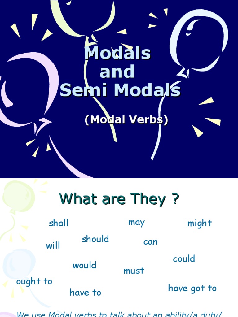 Modals | PDF | Linguistic Morphology | Grammar