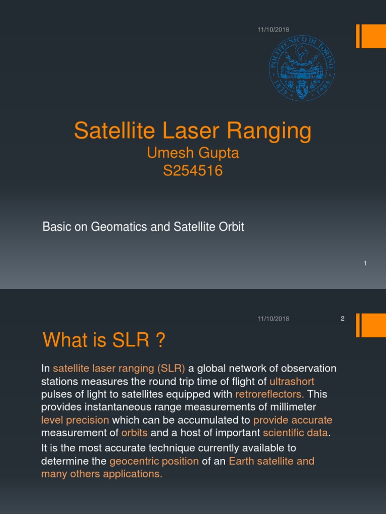 Satellite Laser Ranging | PDF | Satellite | Applied And ...