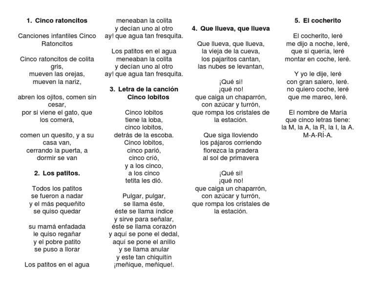 Cinco Ratoncitos | PDF | Ocio