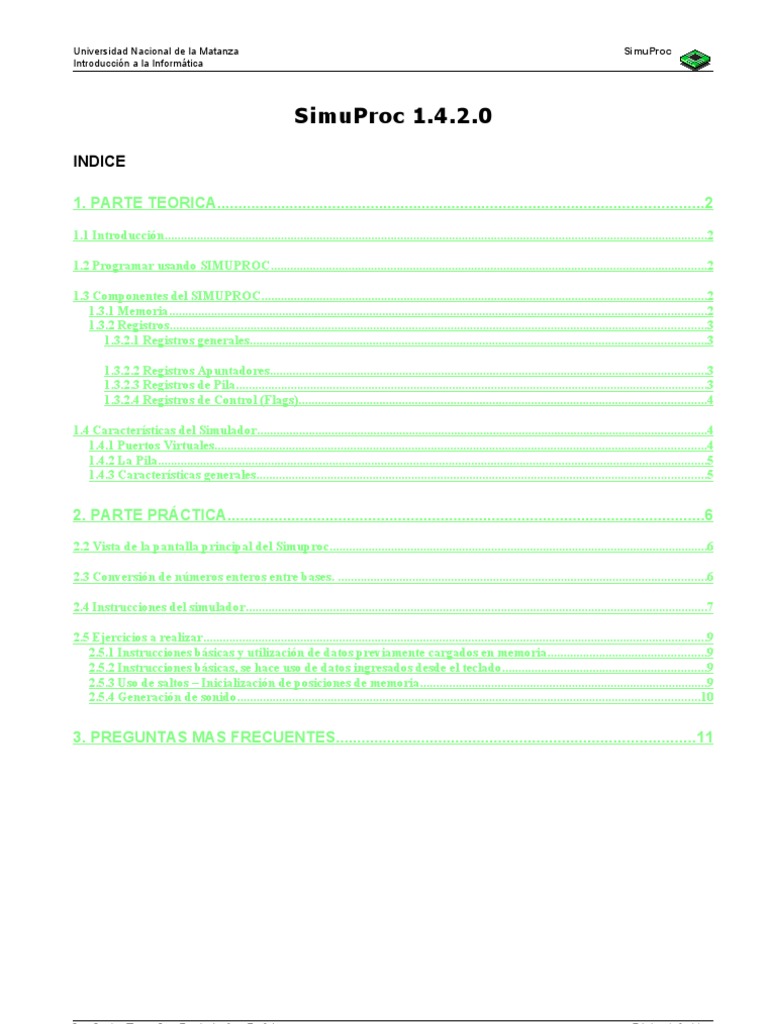 SimuProc: Guía de Uso y Ejercicios | PDF