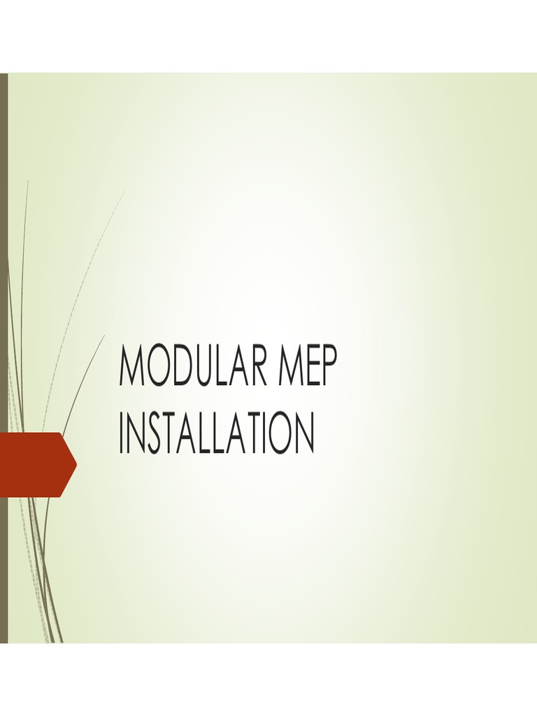 Modular Mep Installation | PDF