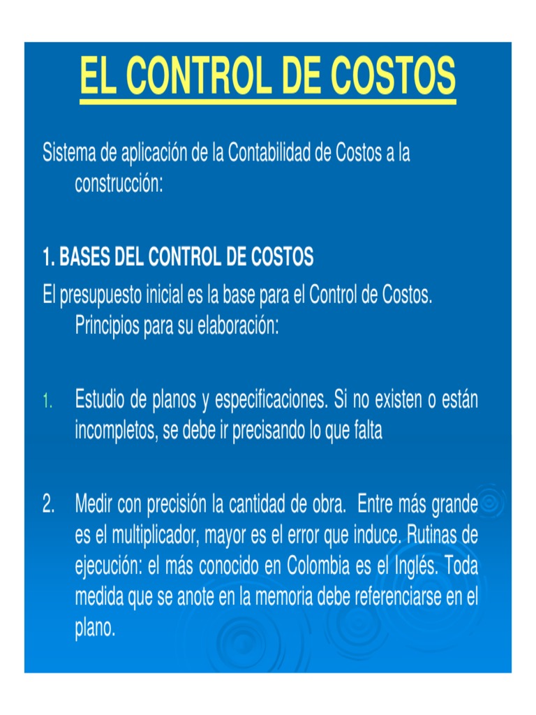 2-5 Presentacion 4 - Control de Costos | PDF | Presupuesto | Salario