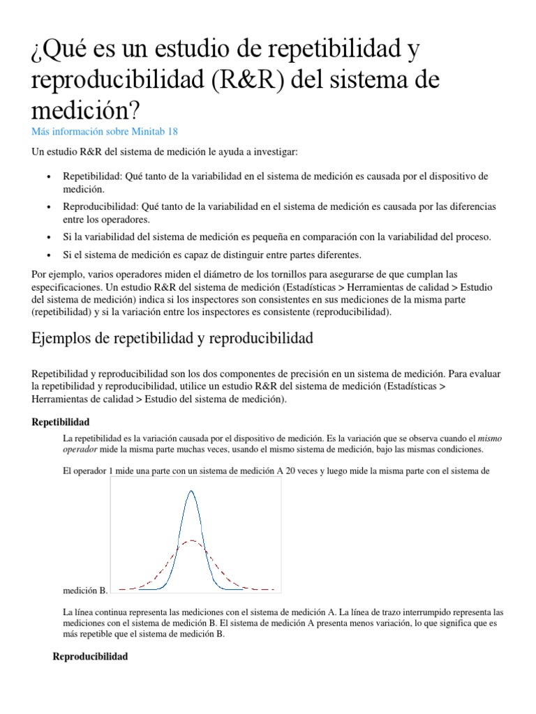 Qué Es Un Estudio de Repetibilidad y Reproducibilidad | PDF | Medición ...