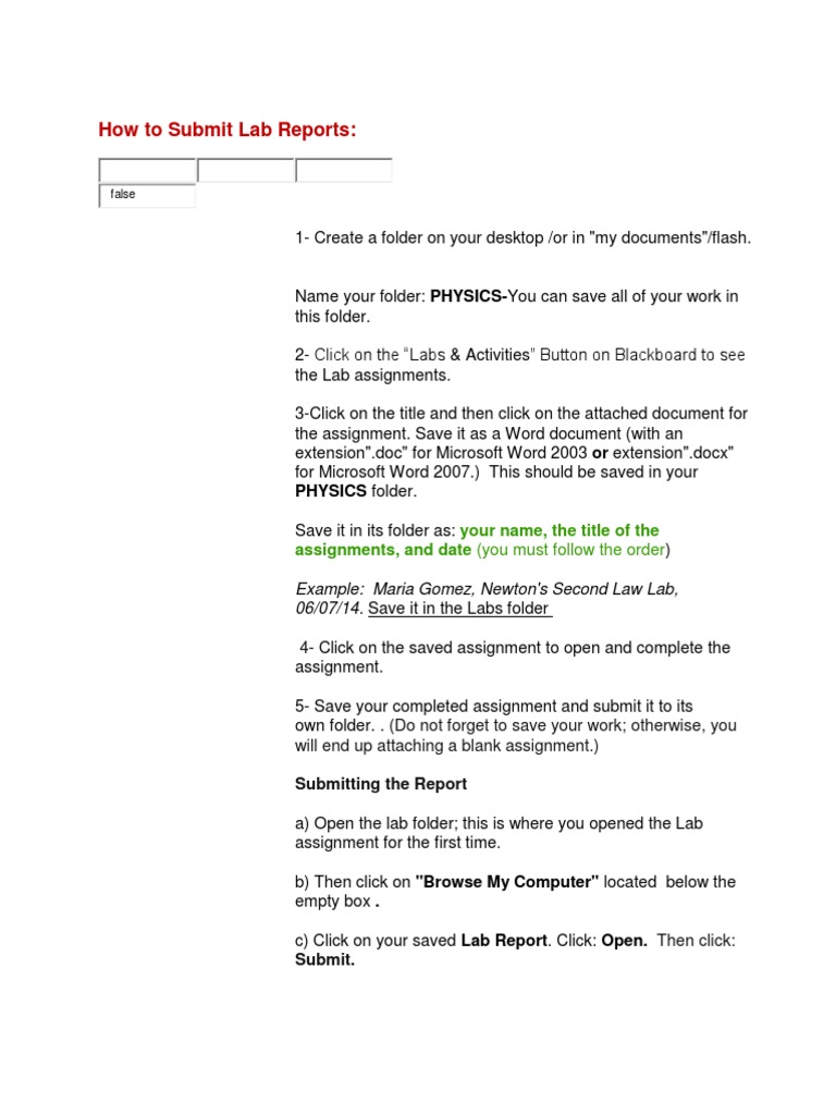 Submitting Lab Reports on Blackboard | PDF | Utility Software ...