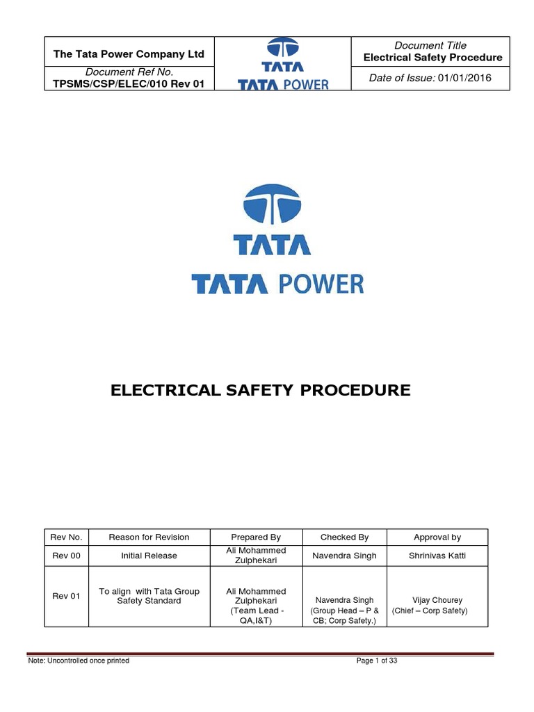 Electrical Safety Procedure | Transformer | Personal Protective Equipment