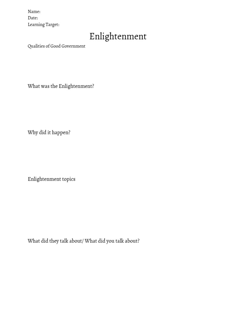 Enlightenment Notes | PDF