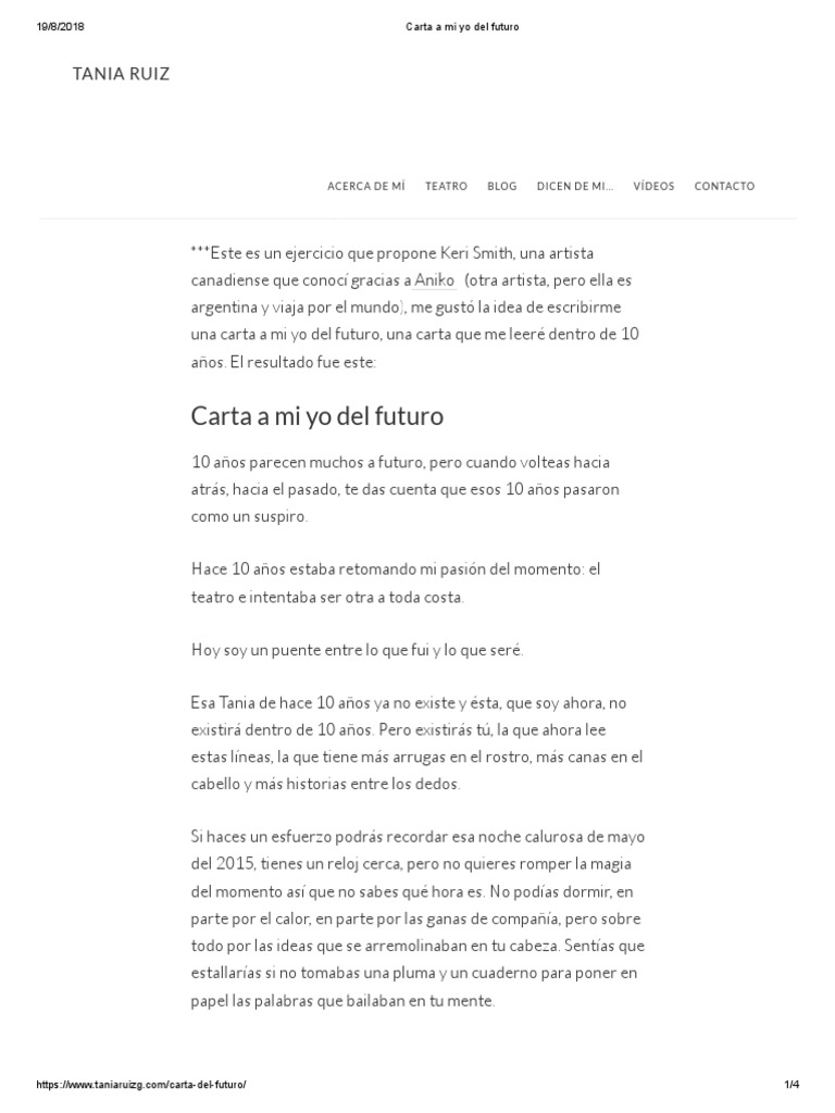 Carta a Mi Yo Del Futuro | Ocio