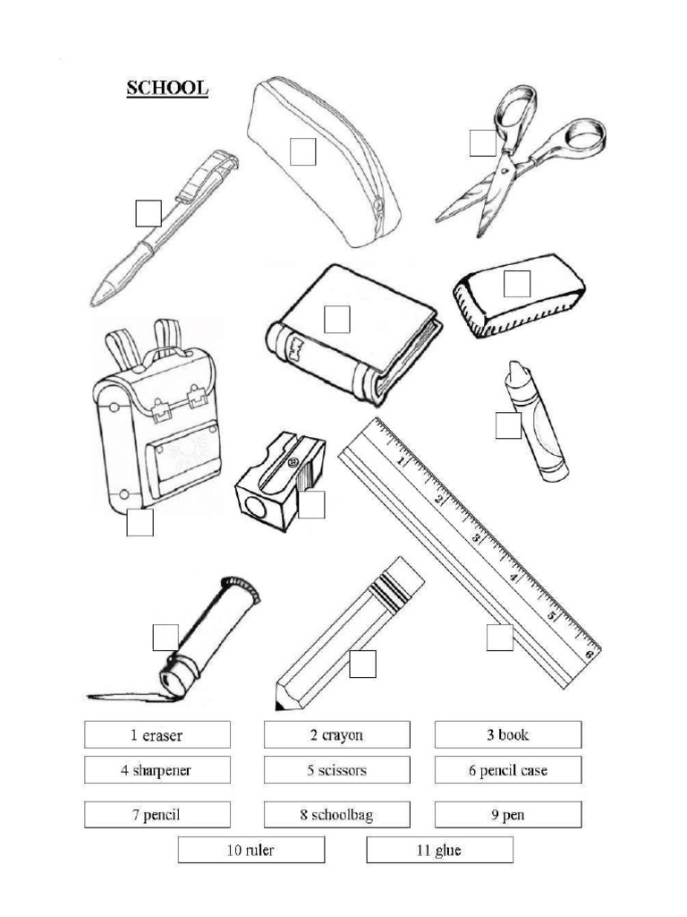 Activities School Objects Pdf