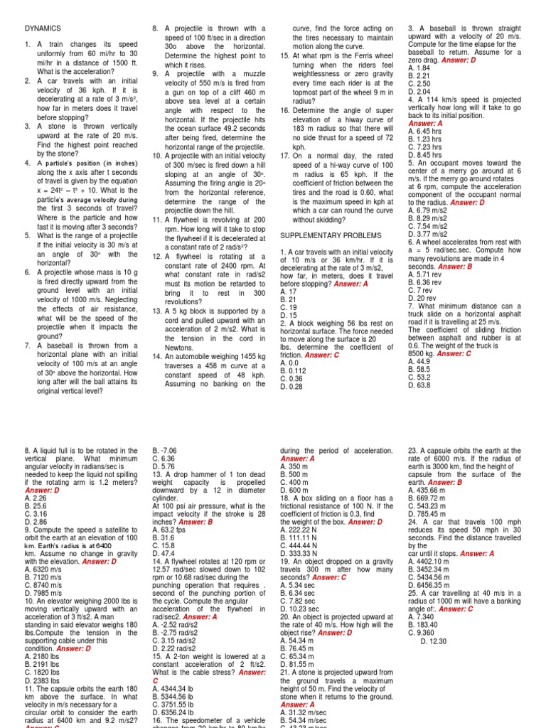 Dynamics | PDF | Acceleration | Speed