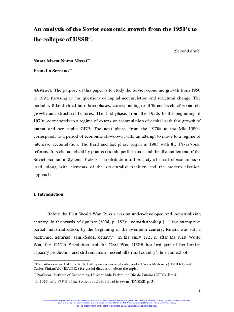 Soviet Economic Growth (1950-1991) | PDF | Soviet Union | World Politics