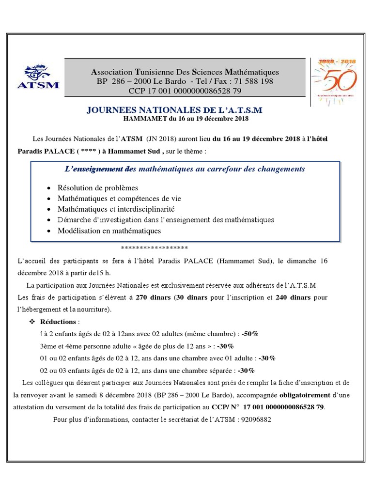 Journées Nationales de l'ATSM 2018 | PDF